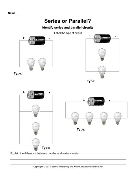 series and parallel circuit worksheet