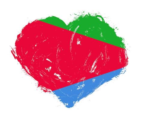 Premium Photo Eritrea Flag In Stroke Brush Heart Shape On White Background