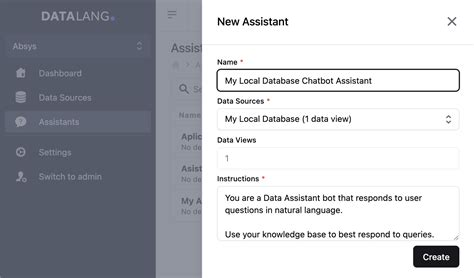 create a chatbot with your local database using ngrok datalang