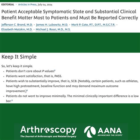 Clinicalbenefit Evidencebasedmedicine Arthroscopy Journals