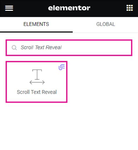 scroll reveal text unlimited elements for elementor