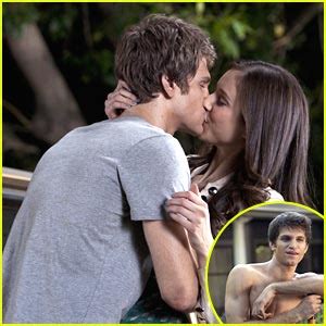 Troian Bellisario And Keegan Allen Car Kisses Just Jared Jr