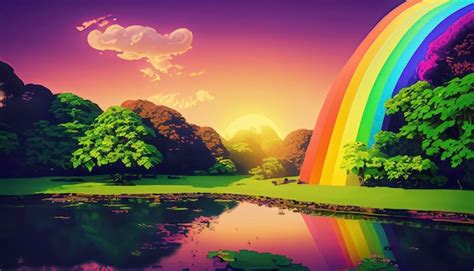 Premium Photo Rainbow Reflection Landspace