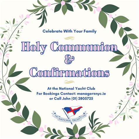 Holy Communion Confirmation National Yacht Club