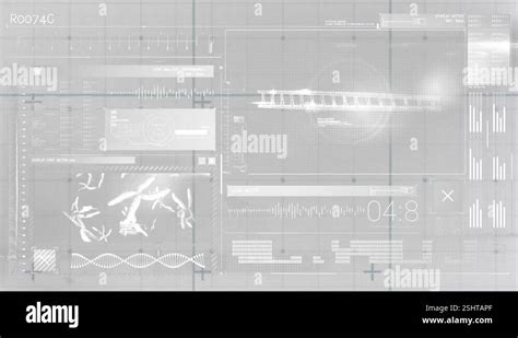 Animation Of Dna Helixes Graphs Loading Bars Numbers Computer Language On Stock Video