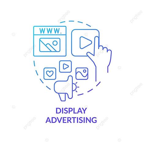 Display Advertising Blue Gradient Concept Icon Circle Advertisement Ads Vector Circle