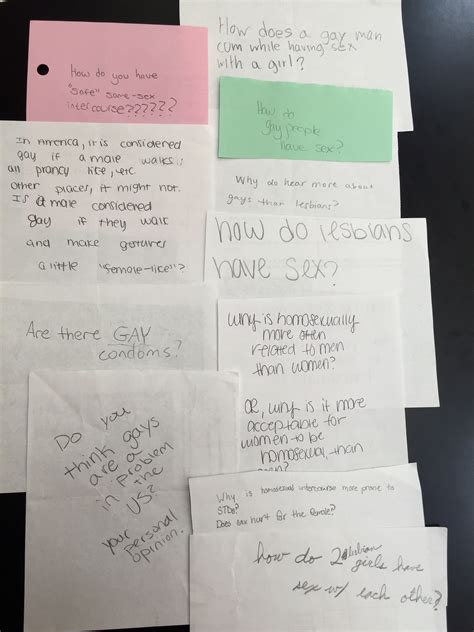 Actual Anonymous Sex Ed Questions From Th Graders Ebaum S World