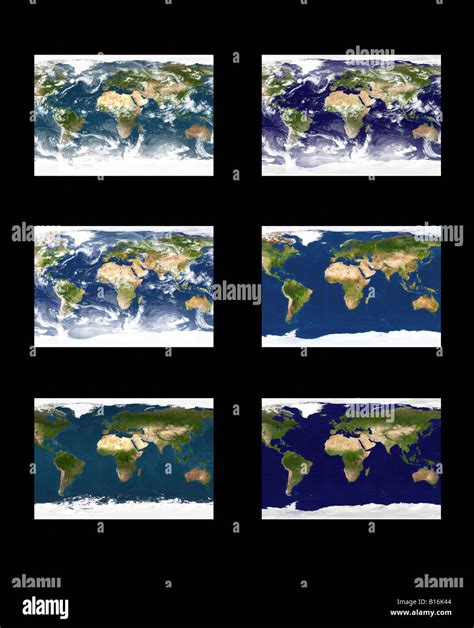 World Map Different Mode With Clouds And Without Clouds Ultrahigh