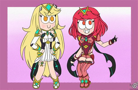 Toon Mythra And Pyra By Shimdrawsmugen On Deviantart