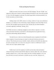 Understanding NoSQL And Big Data Movements Course Hero