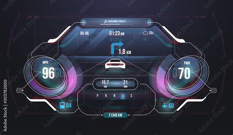 speed hud kilometer performance indicators dashboard car instrument