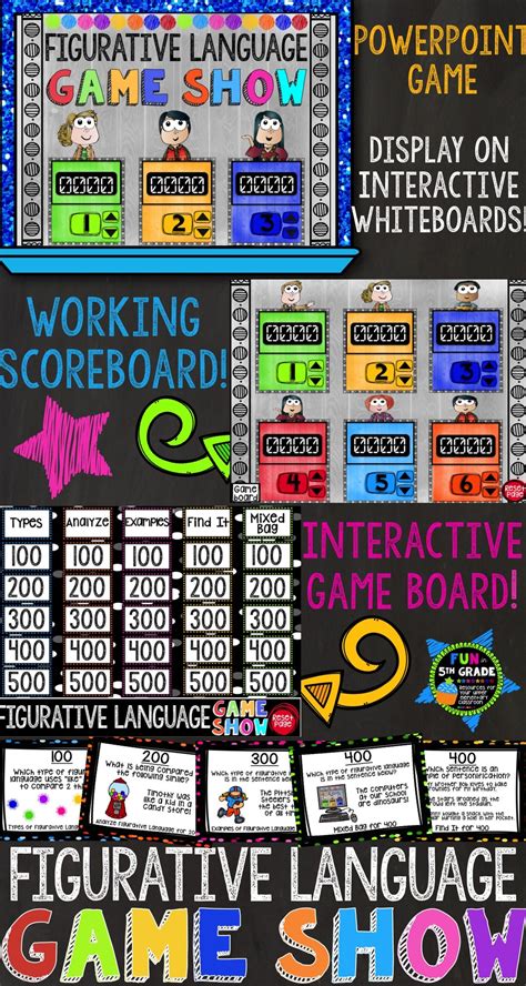 Figurative Language Game Show Test Prep Reading Review And Digital Game Figurative Language