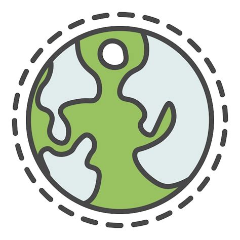 Icono Del Planeta Tierra Contorno Planeta Tierra Vector Icono Color Plano Aislado En Blanco