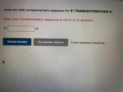 Solved Write the DNA complementary sequence for | Chegg.com