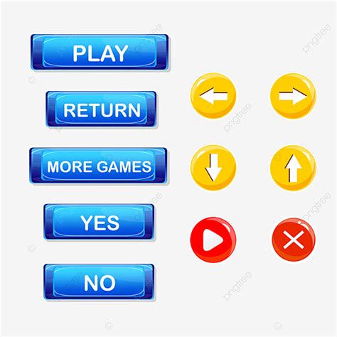Settings Button Vector Hd Images Game Button Set Colorful Design Buttons Game Button Paly
