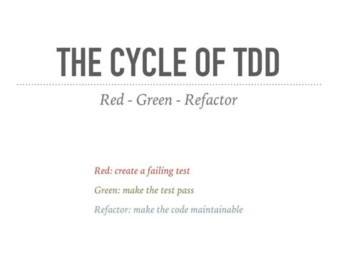 Tdd A Reminder Of The Principles Ppt