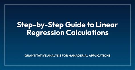Step By Step Guide To Linear Regression Calculations • Slm Self