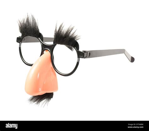 Funny Eyeglasses With Fake Nose Mustache And Eyebrows On White
