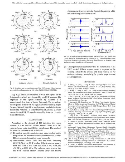 Pdf Uhf Stacked Hilbert Antenna Array For Partial Discharge Detection