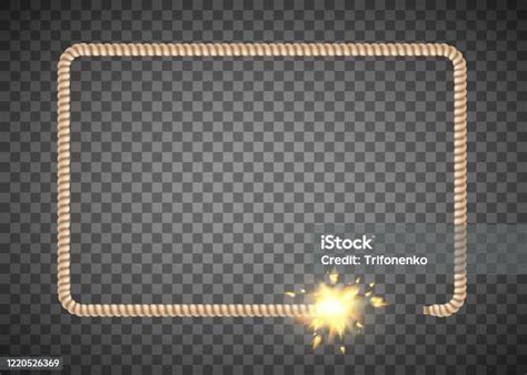 폭발 퓨즈 또는 복사 공간에 대한 프레임처럼 심지를 굽기 밧줄에 대한 스톡 벡터 아트 및 기타 이미지 밧줄 신관 공란