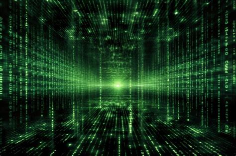 Matrix Código Binario Fondo Ai Generativo Foto Premium