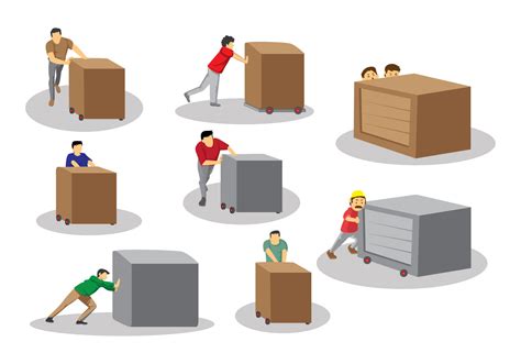 Man Pushing Box Vectors 126256 Vector Art At Vecteezy