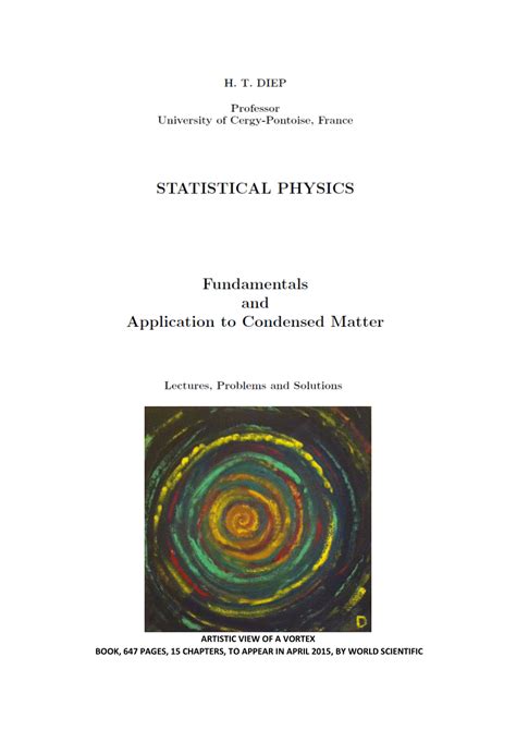 Pdf Statistical Physics Fundamentals And Application To Condensed Matter