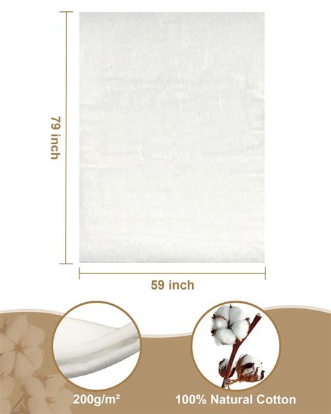 Plantional Natural Cotton Batting For Quilts 59 Inch X