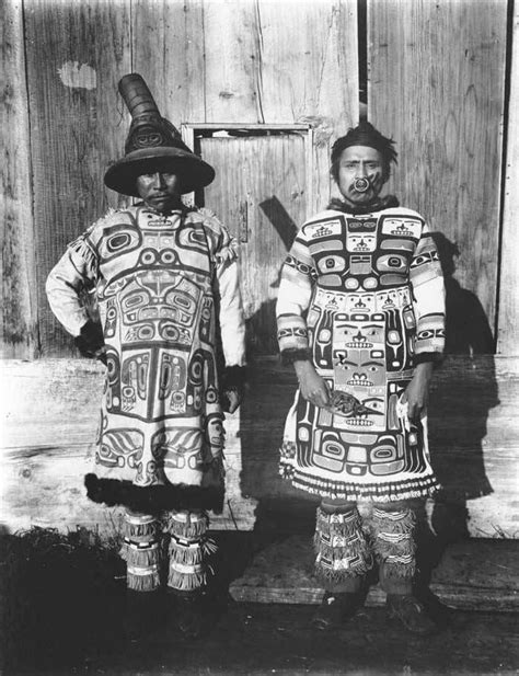 Tlingit Chilkat Chiefs L Coudahwot And R Yehlh Gouhu Of The Con Nuh