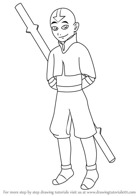 How To Draw Aang From Avatar The Last Airbender Aang Turtle
