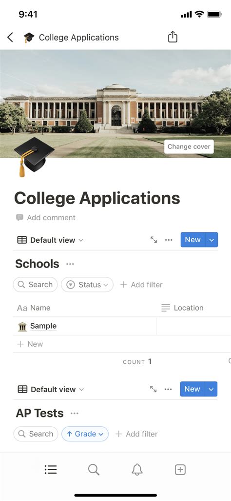 Notion Template Gallery College Application Dashboard