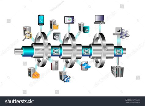This Vector Illustrates How Middleware Distributed Stock Vector Royalty Free