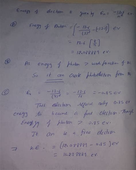 A Hydrogen Electron Initially In Its Second Excited State N 3 Jumps