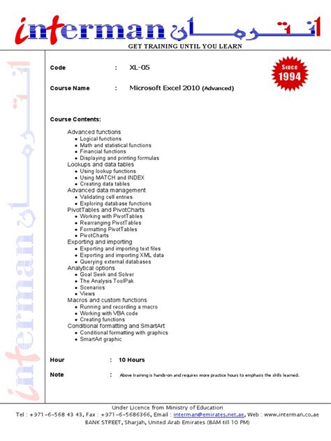 Adv Excel 2010 Iffco Pdf