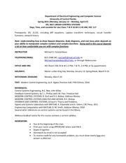 Syllabus EEL 3657 Spring 2015 Department Of Electrical Engineering And Computer Science