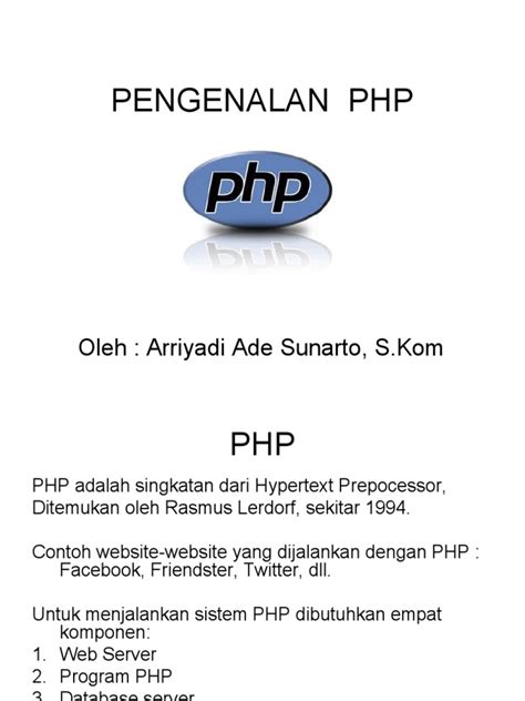 Pengenalan Php Pdf Seni And Disiplin Bahasa Komputer