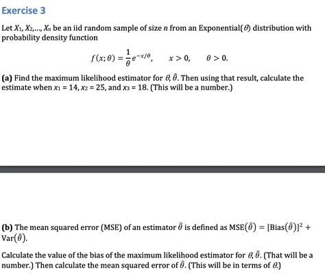 solved exercise 3let x1 x2 dots xn ﻿be an iid random sample