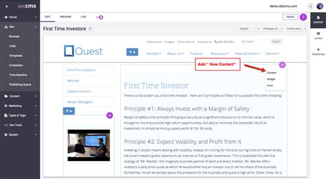 Adding New Content To A Page Dotcms