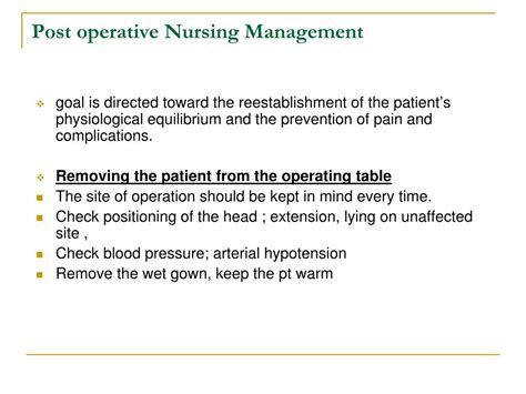 Ppt Intra Post Operative Nursing Management Powerpoint Presentation Id 3149339