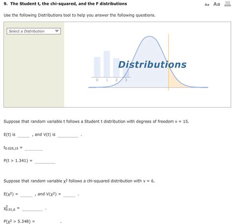 Solved The Student T The Chi Squared And The F Chegg