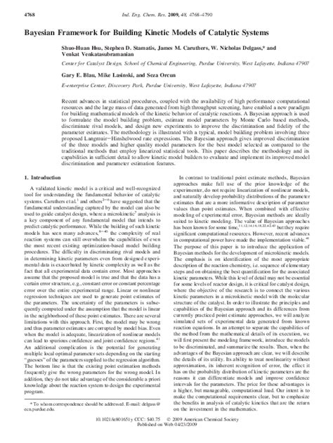 pdf bayesian framework for building kinetic models of catalytic systems