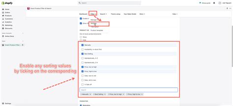 Manage Sorting Options