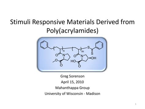 Stimuli Responsive Materials Derived From Polyacrylamides