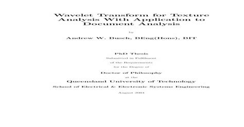 Wavelet Transform For Texture Analysis With Application To Document