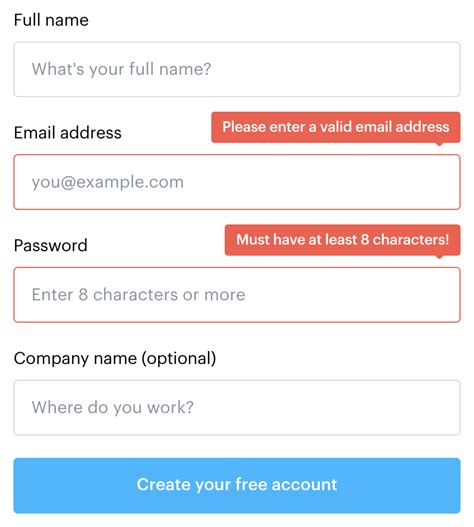 web form error message design gallery smiley cat