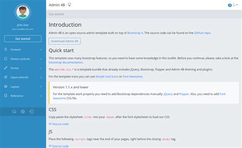 admin 4b free bootstrap 4 html5 admin dashboard template