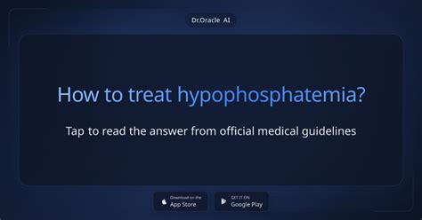 How To Treat Hypophosphatemia