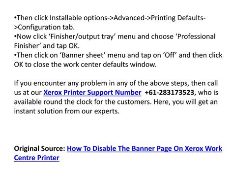 PPT How To Disable The Banner Page On Xerox Work Centre Printer PowerPoint Presentation ID