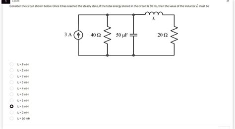 1 Point Consider The Circuit Shown Below Once It Has Reached The Steady