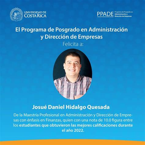Josué Daniel Hidalgo Quesada On Linkedin The Best Average Grade At Ucr